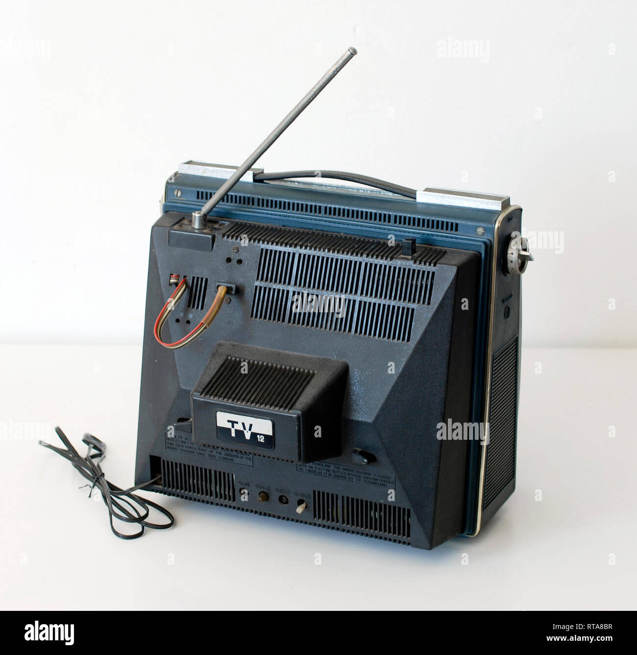 Vintage tube television, blue Stock Photo - Alamy