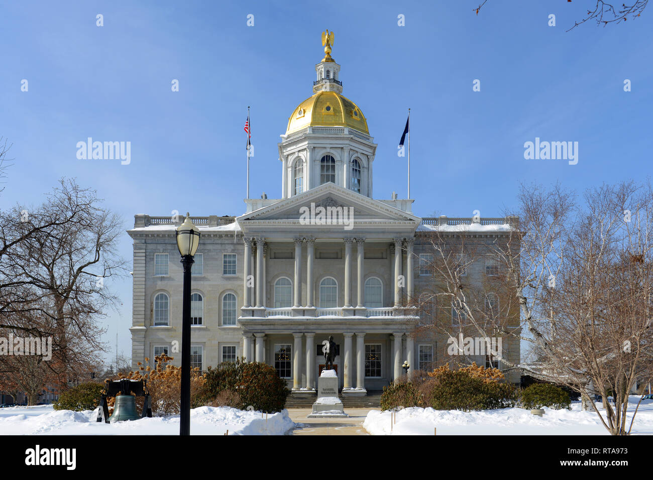 New Hampshire State House in winter, Concord, New Hampshire, USA. New ...