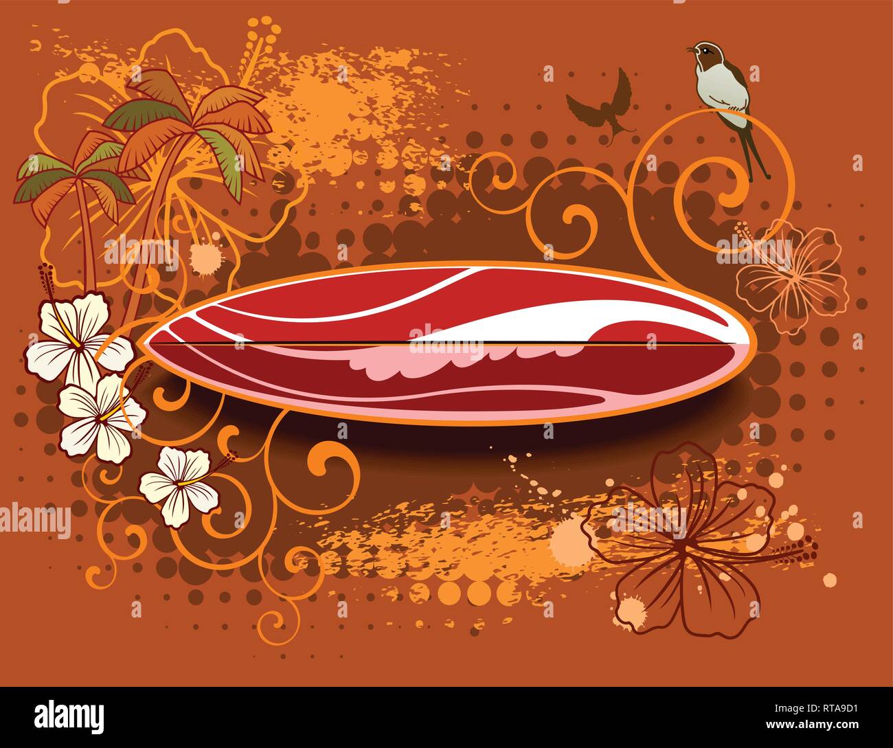 Surfing hawaii Stock Vector Images - Alamy