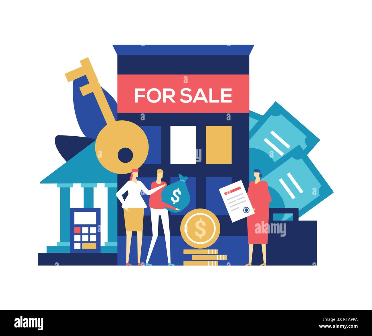 Woman paper house estate agent Stock Vector Images - Alamy