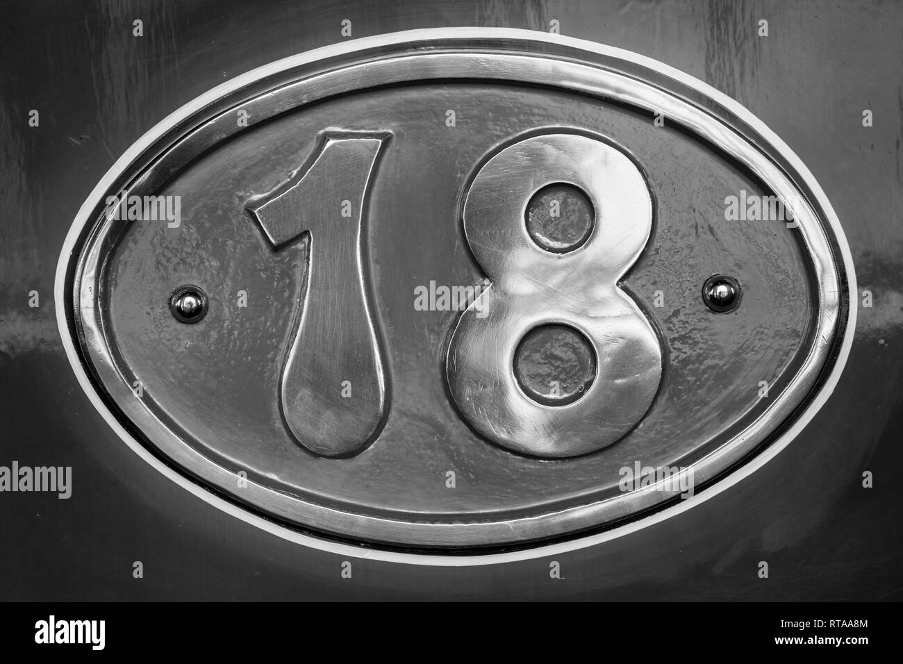 18 number plate Black and White Stock Photos & Images - Alamy