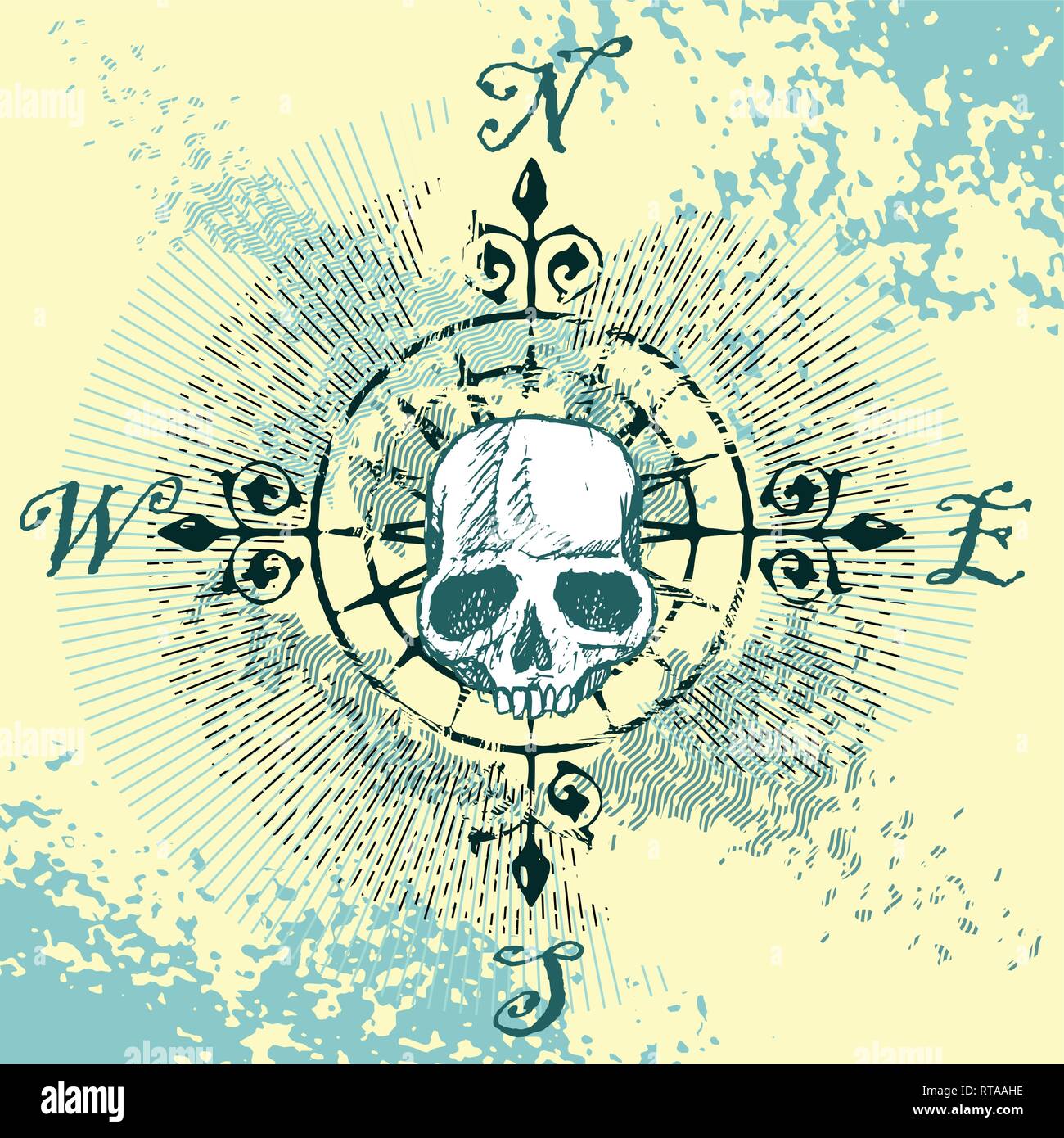 Antique navigation compass marine Stock Vector Images - Alamy