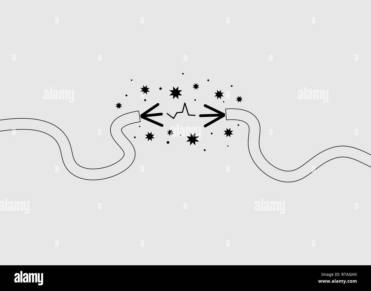 Broken electric wire Black and White Stock Photos & Images - Alamy