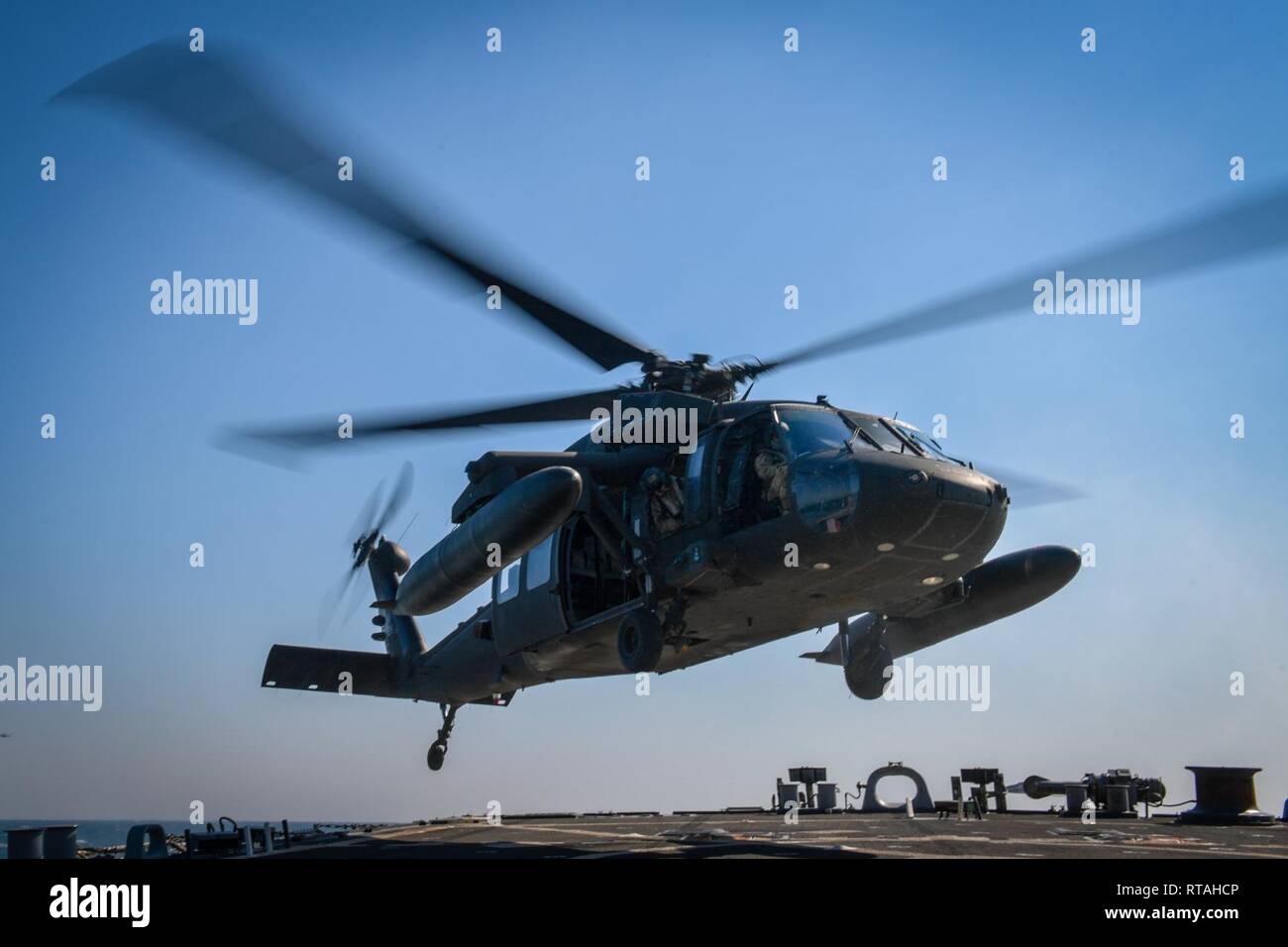 ARABIAN GULF (Feb. 4, 2019) A UH-60 Black Hawk helicopter, assigned to ...