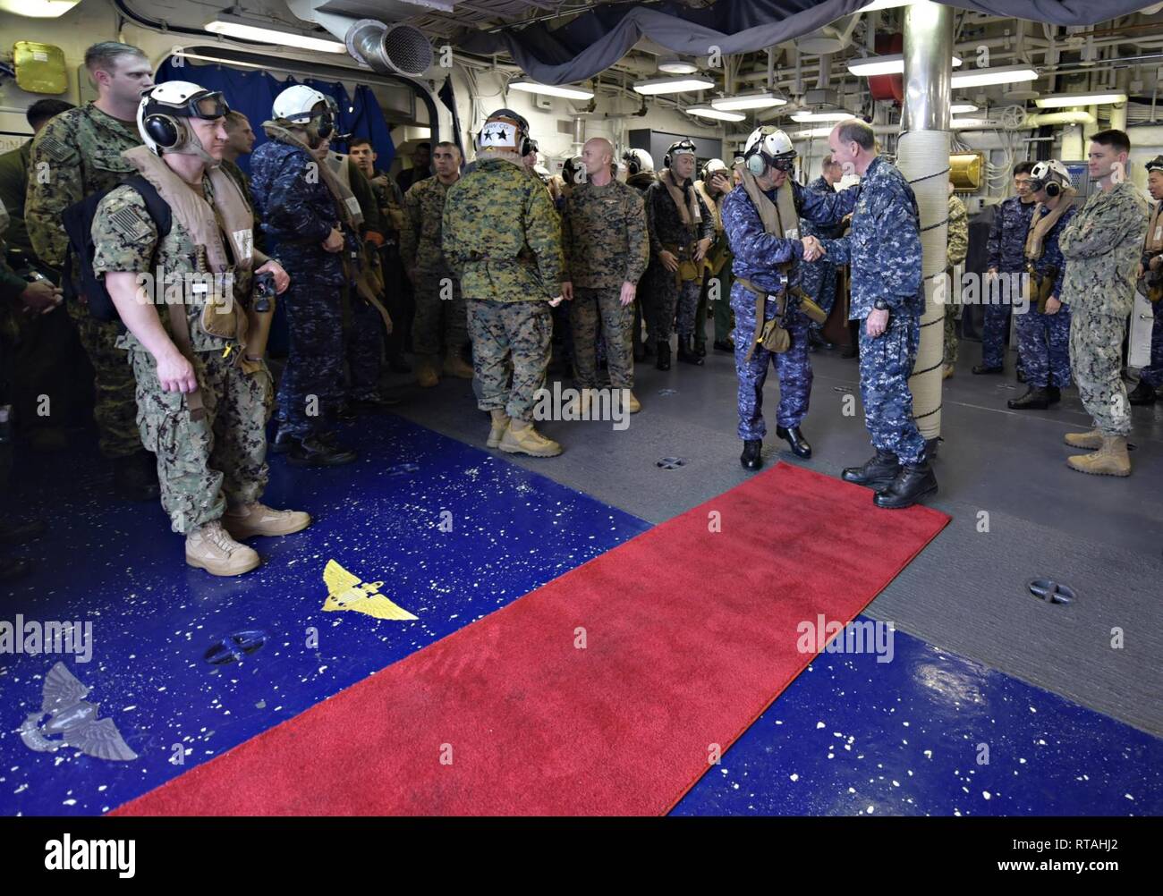 EAST CHINA SEA (Feb. 5, 2019) Capt. Colby Howard, commanding officer of ...
