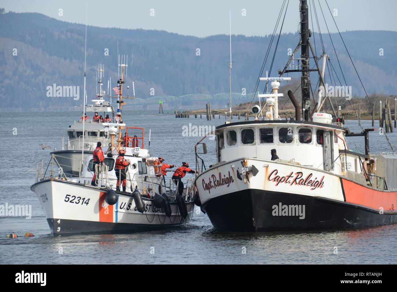 The crew of the 52-foot Motor Life Boat Triumph II, from Coast Guard ...