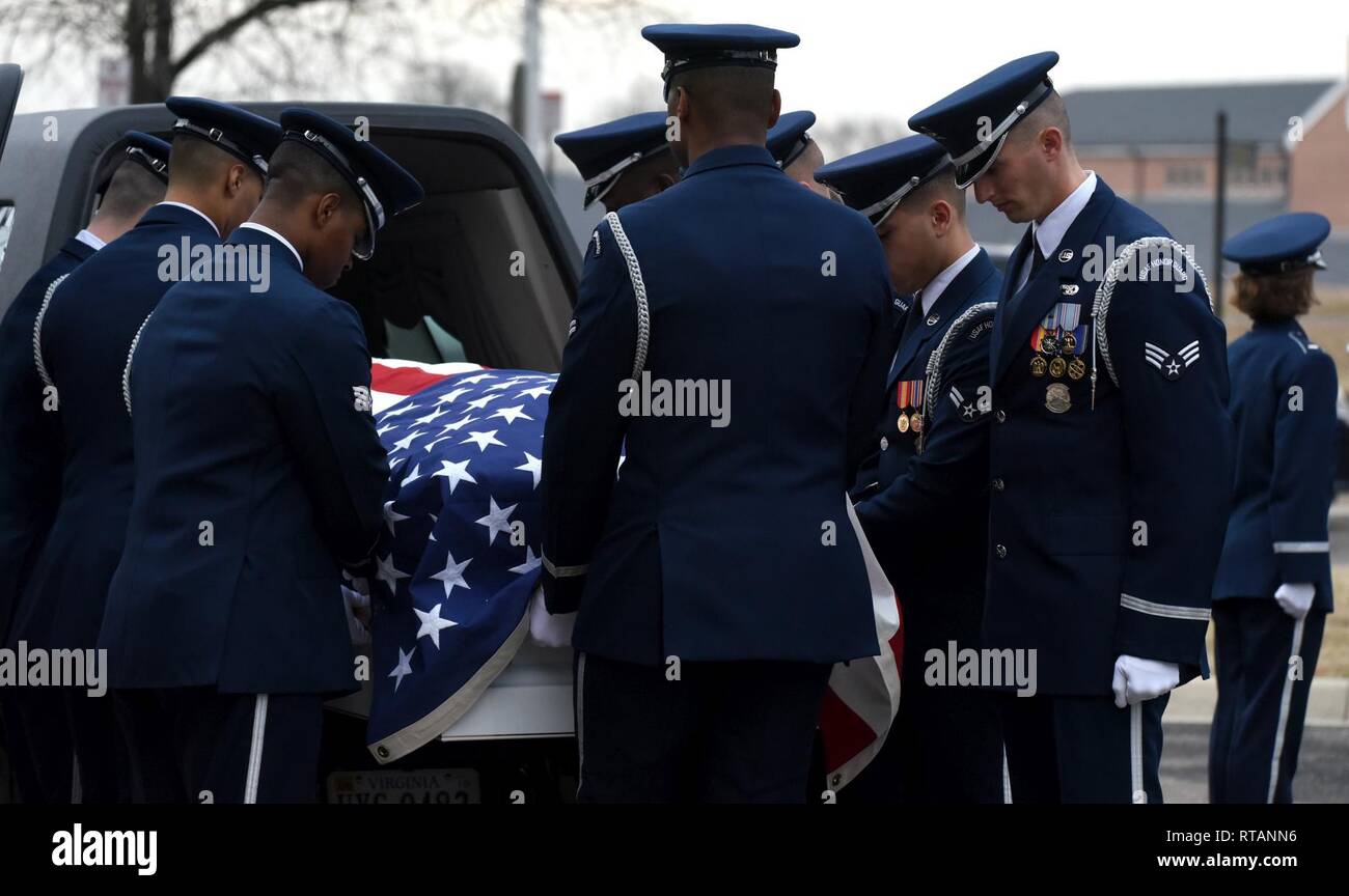 The U.S. Air Force Honor Guard performs full military honors during the ...