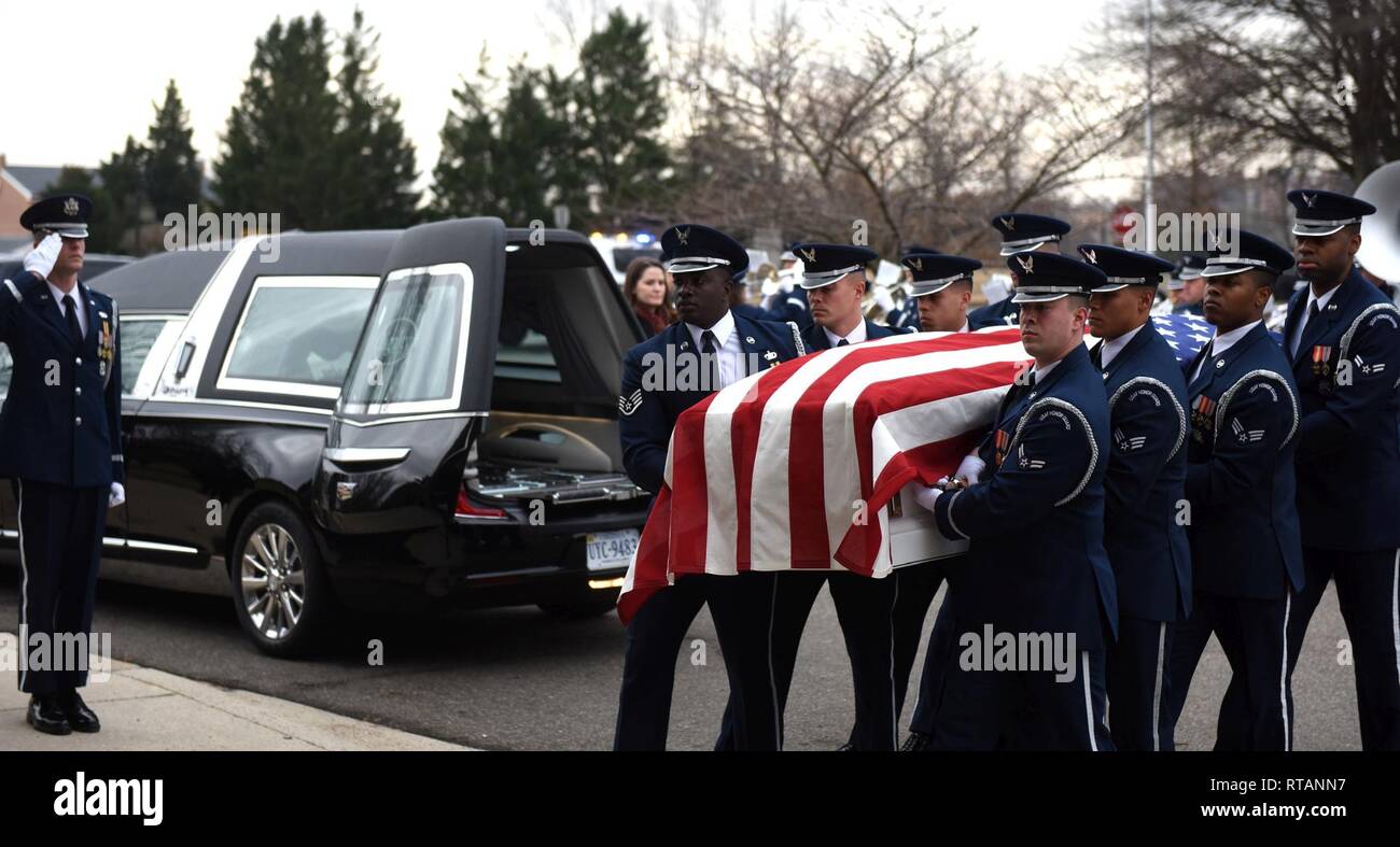 The U.S. Air Force Honor Guard performs full military honors during the ...