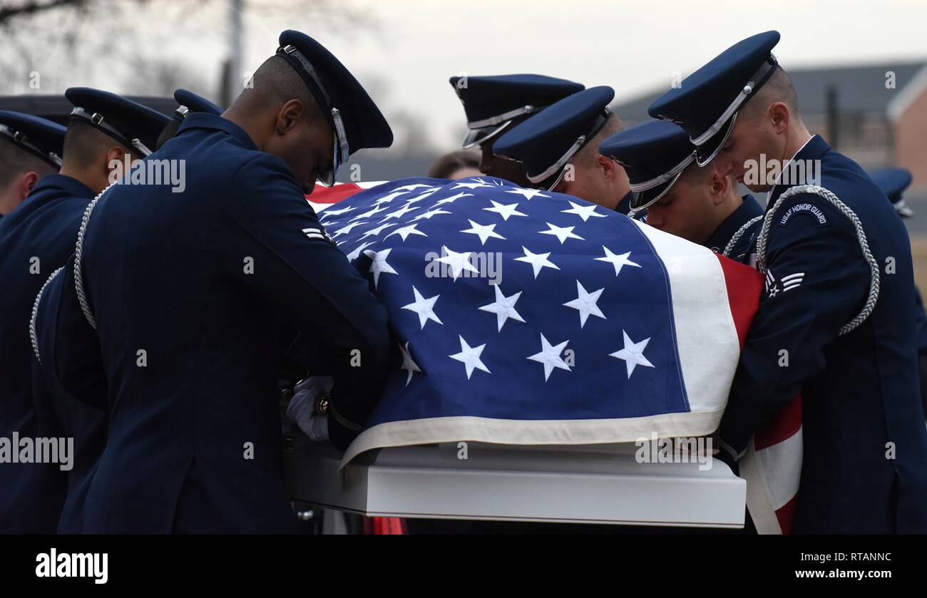 The U.S. Air Force Honor Guard performs full military honors during the ...