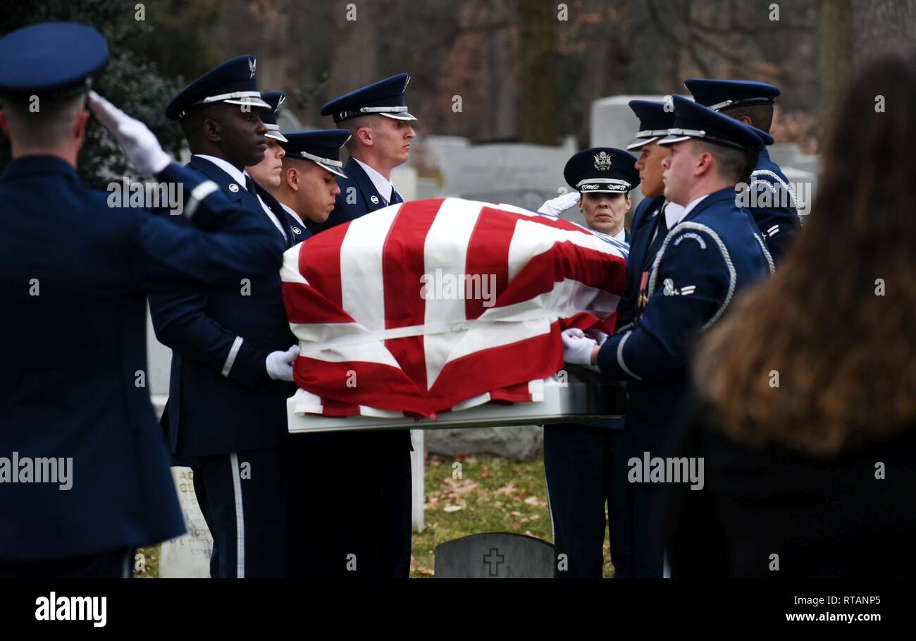 The U.S. Air Force Honor Guard performs full military honors during the ...