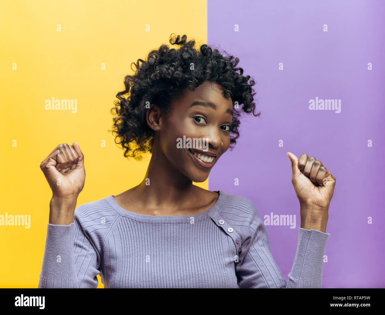 I won. Winning success happy woman celebrating being a winner. Dynamic ...