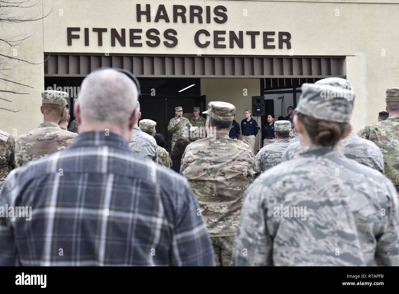 Col. Andrew Clark, 9th Reconnaissance Wing commander, gives a few ...
