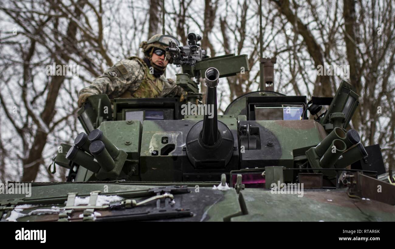 25mm Bushmasters mounted on the Light Armored Vehicle-25 (LAV-25) fired ...