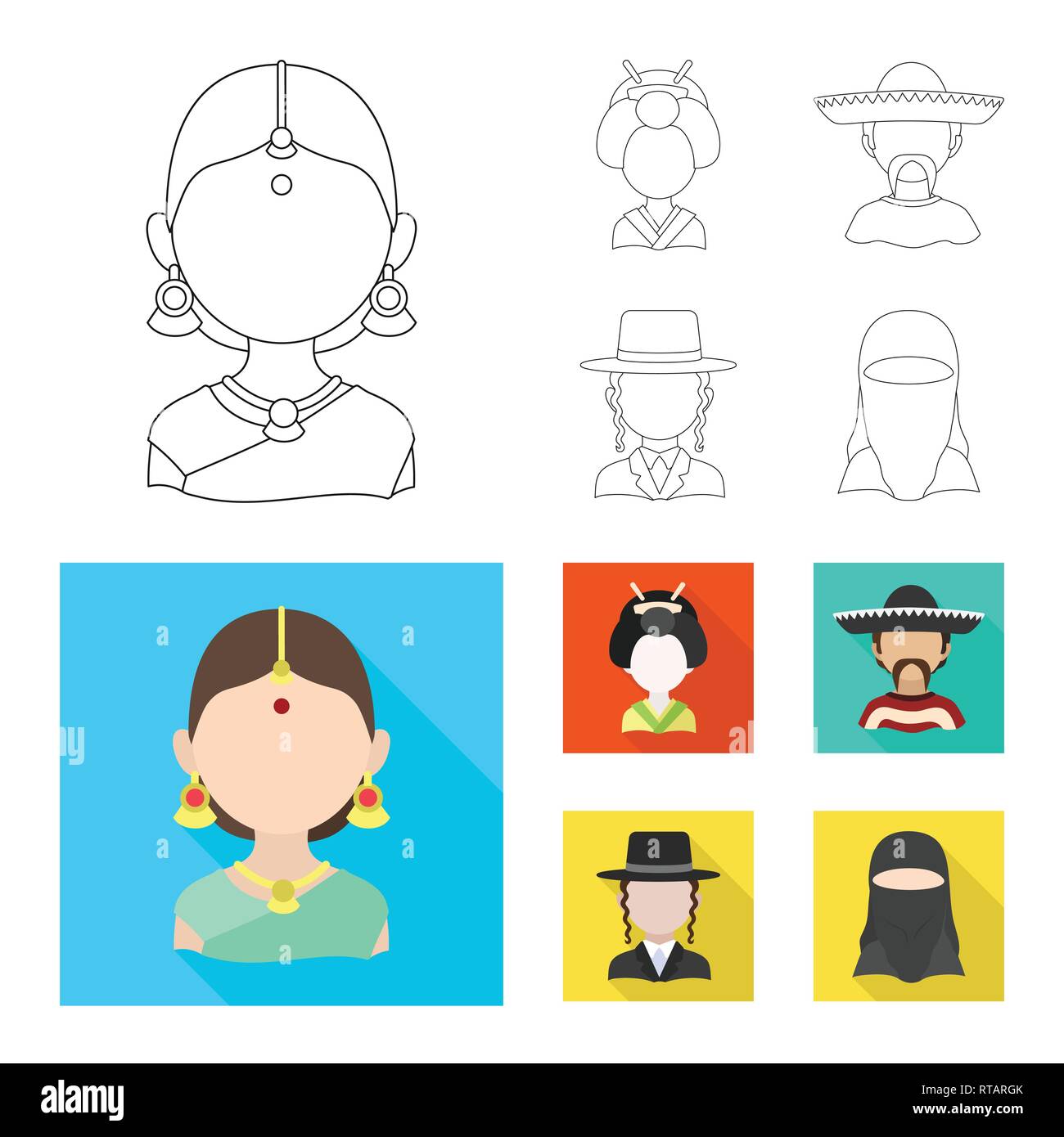 Vector design of imitator and resident icon. Set of imitator and ...