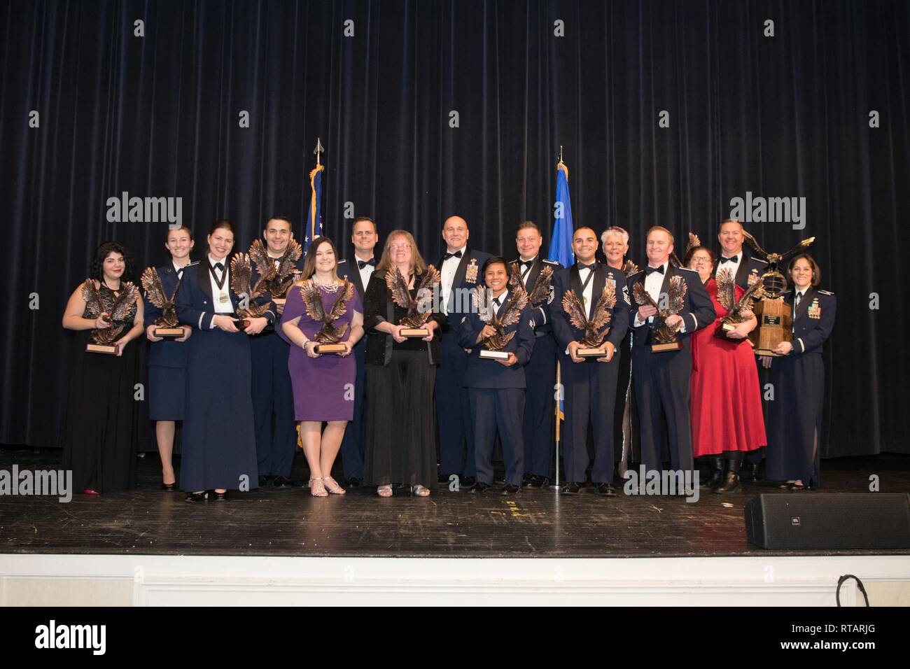 Annual award winners pose with 436th Airlift Wing commander Col. Joel ...