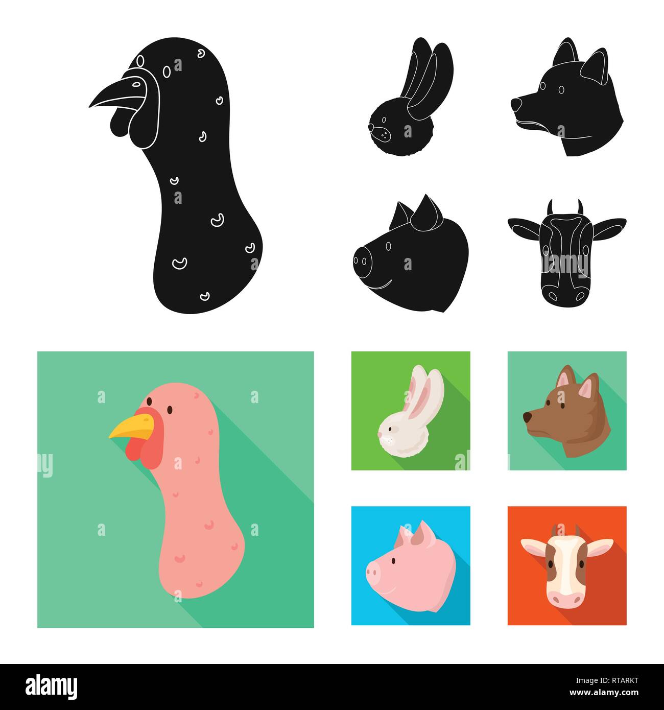 Vector illustration of agriculture and breeding sign. Collection of ...