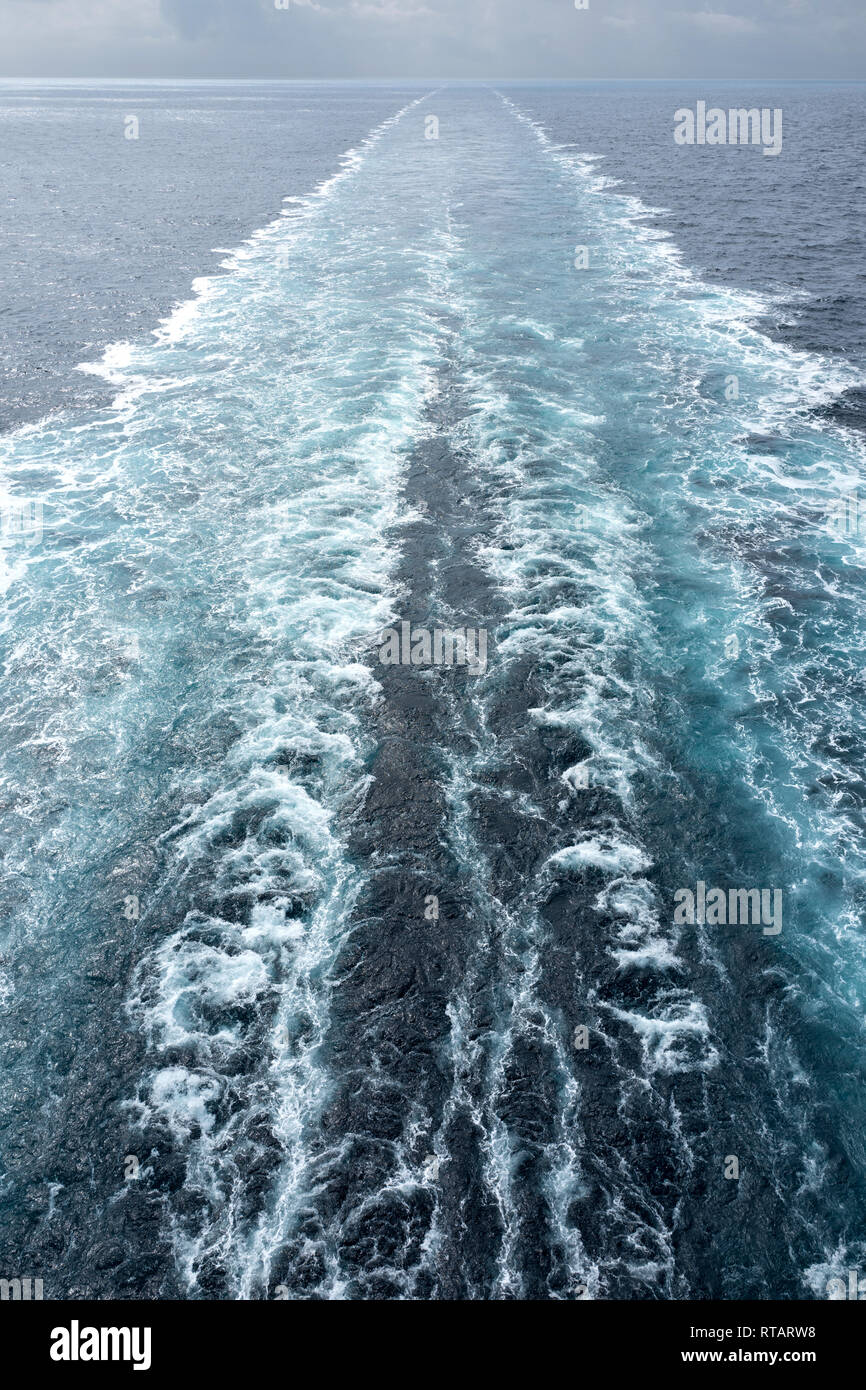 wake behind a ship on the North Sea Stock Photo - Alamy
