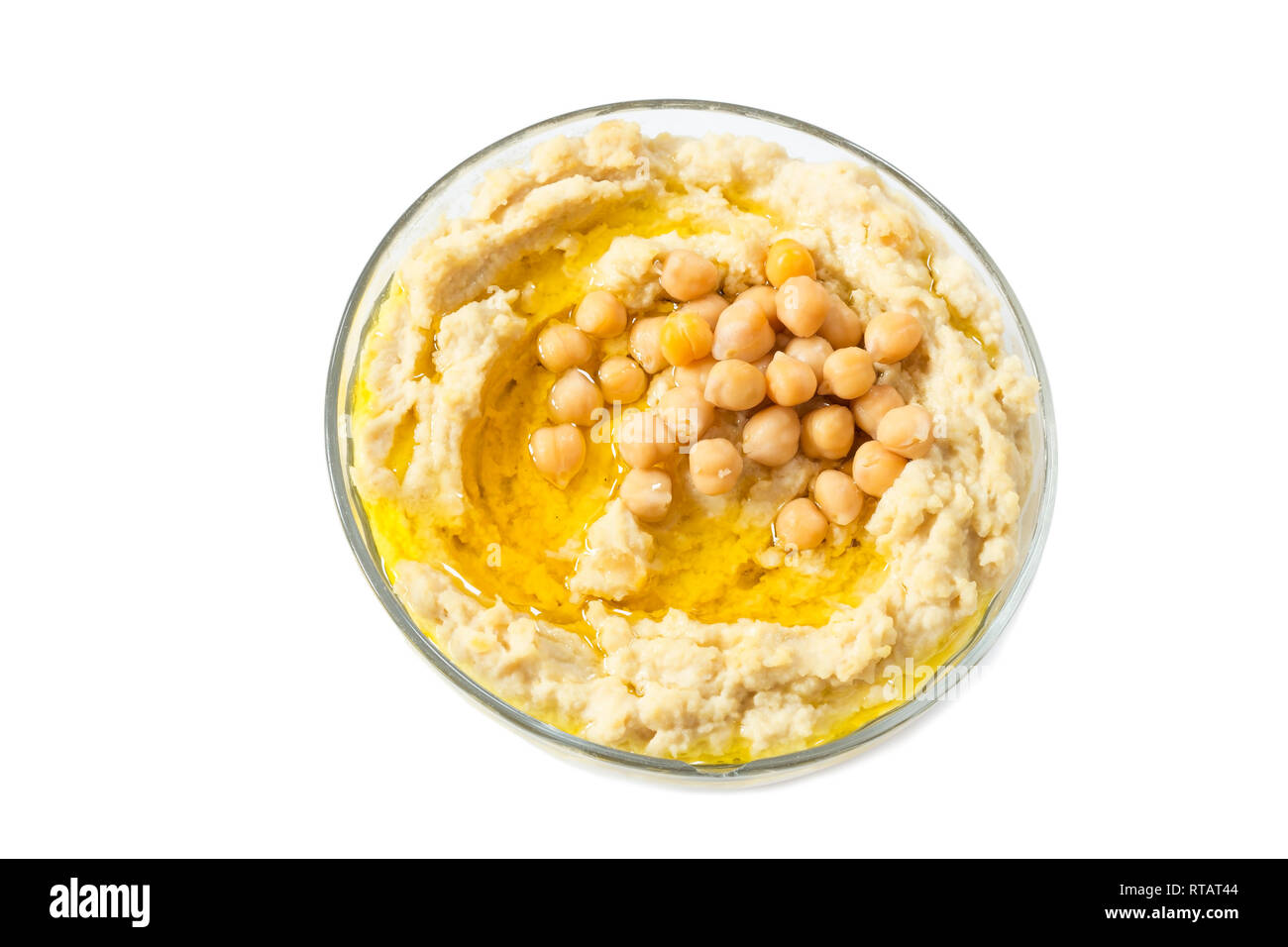 Traditional hummus on white background - top view Stock Photo - Alamy
