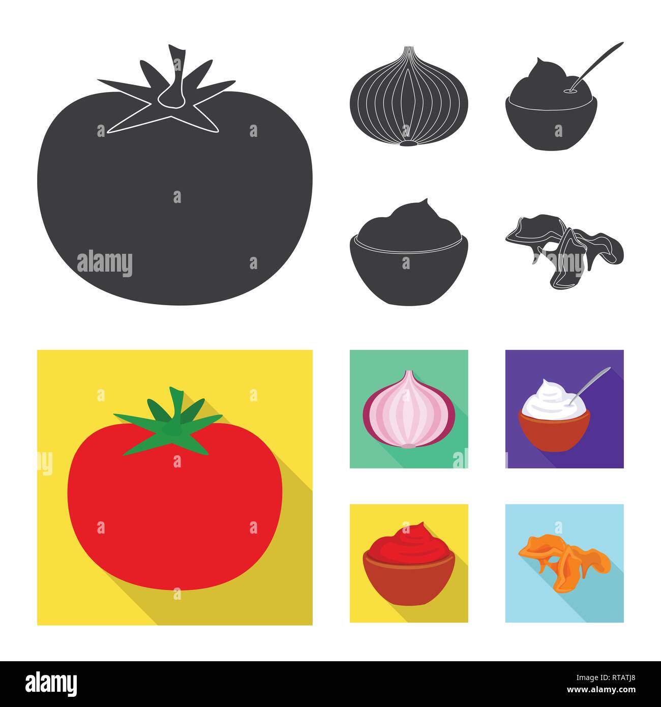 Vector design of taste and product logo. Set of taste and cooking stock ...