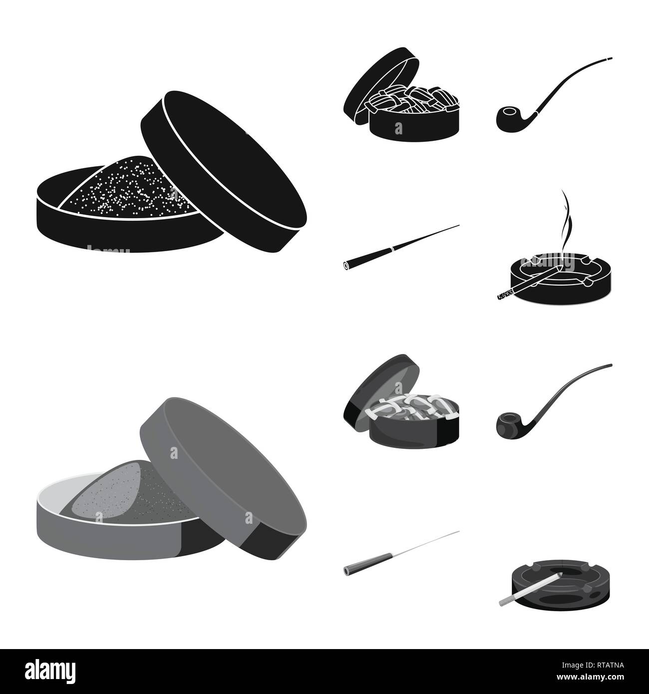 Vector illustration of refuse and stop sign. Set of refuse and habit ...