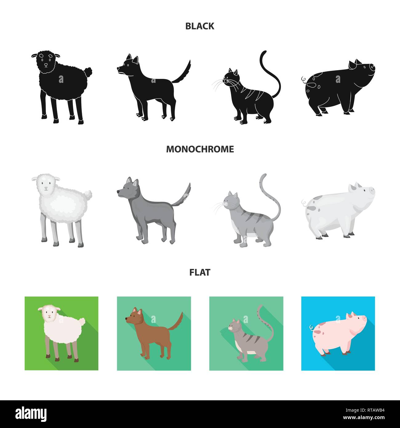 Vector design of breeding and kitchen symbol. Set of breeding and ...