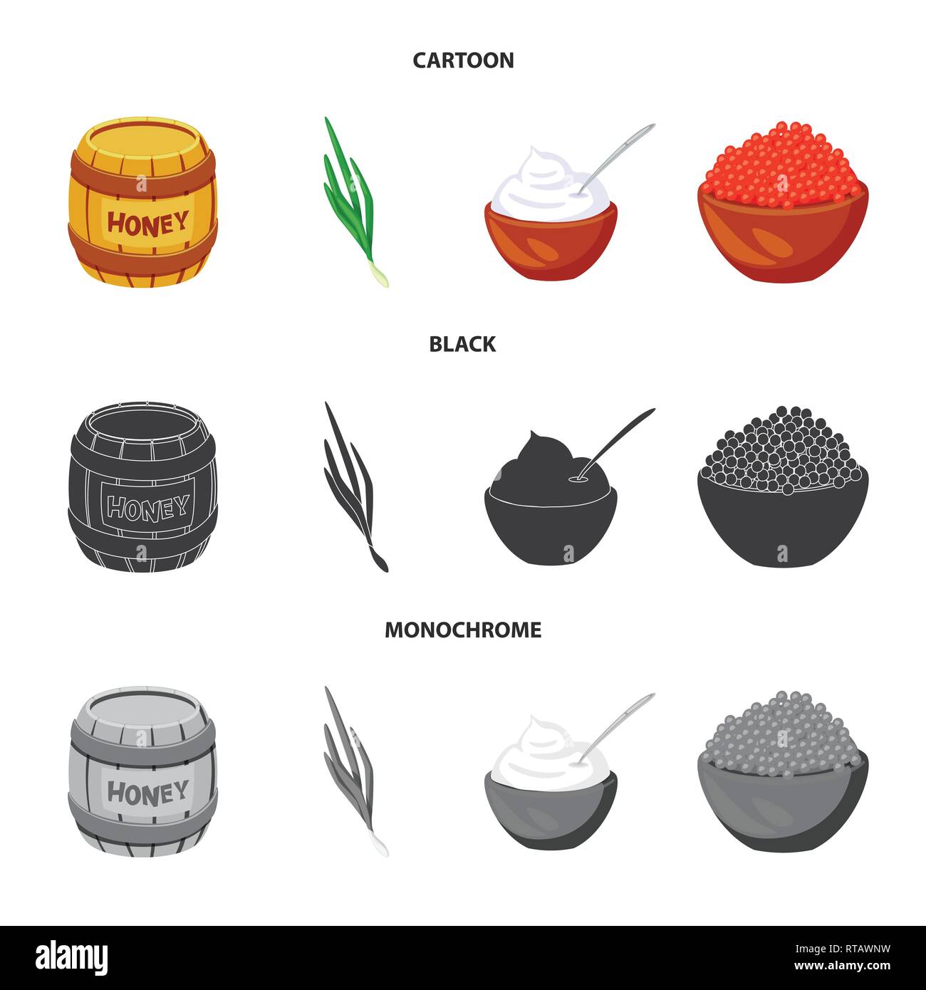 Vector design of taste and product symbol. Set of taste and cooking ...