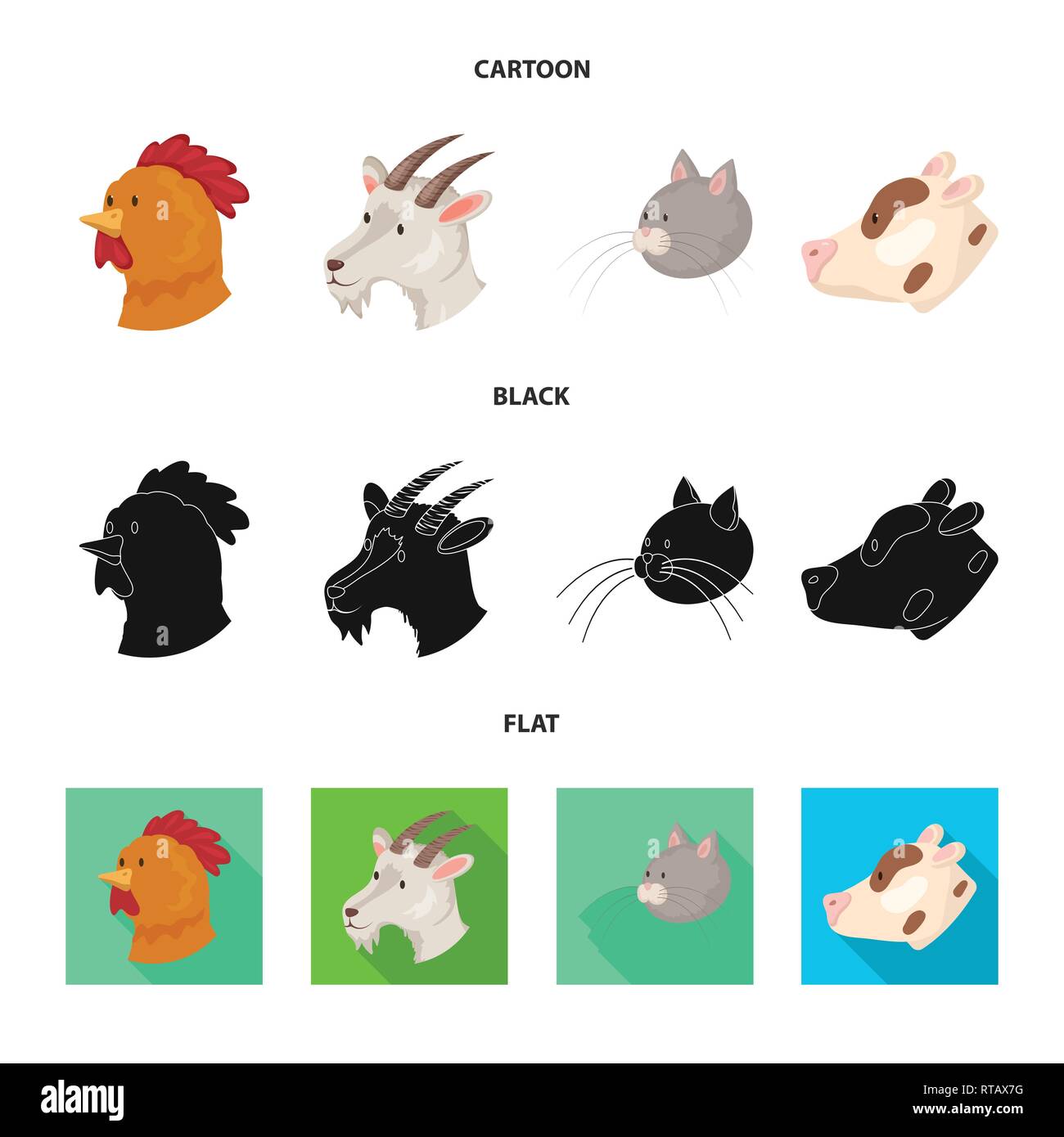 Vector illustration of agriculture and breeding sign. Collection of ...