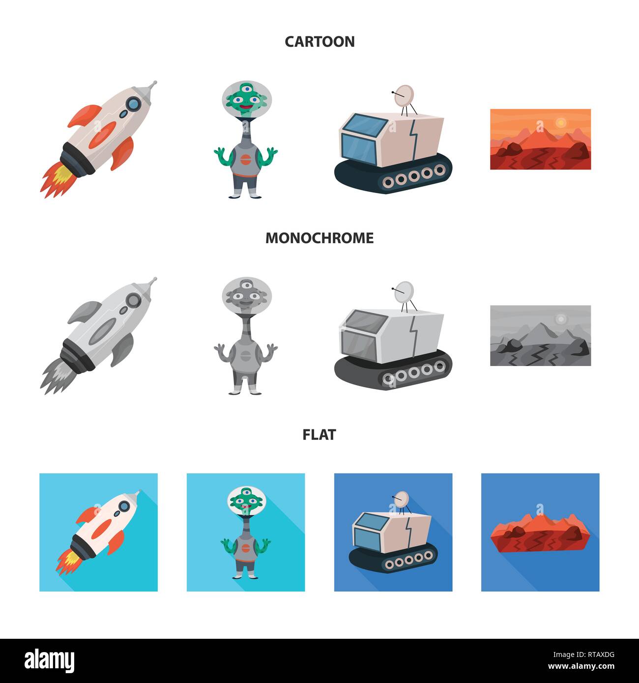 Vector design of astronomy and technology logo. Set of astronomy and ...