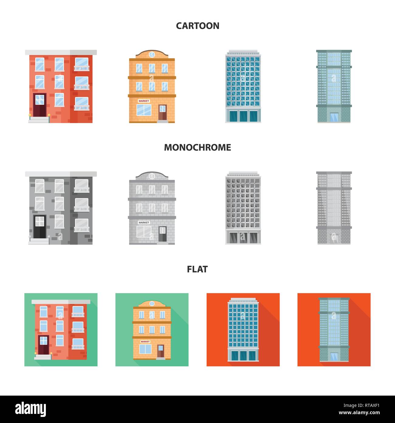 Vector design of municipal and center logo. Set of municipal and estate ...