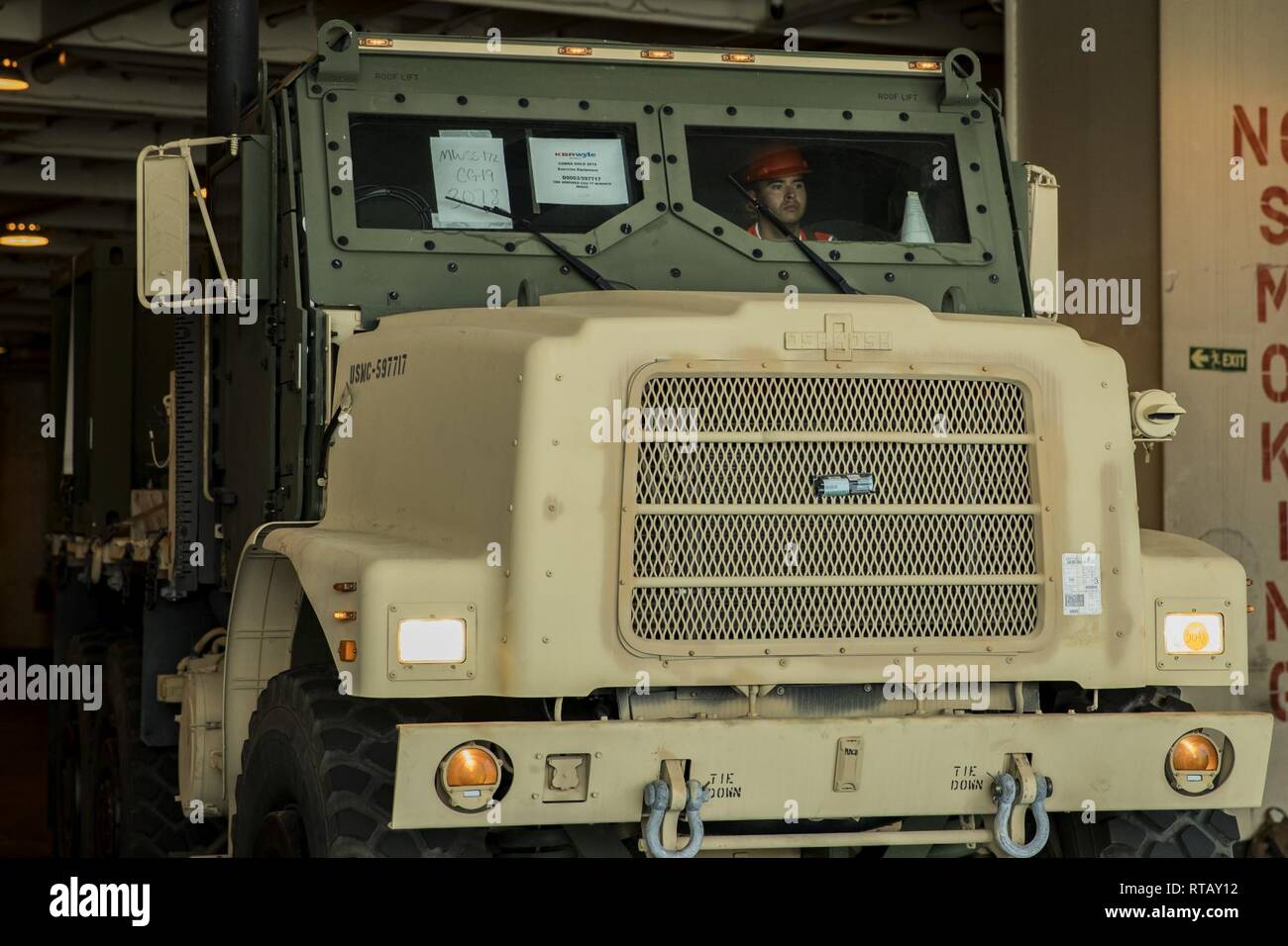 Lance Cpl. Carlos Hernandez drives a 7-ton truck during a maritime ...
