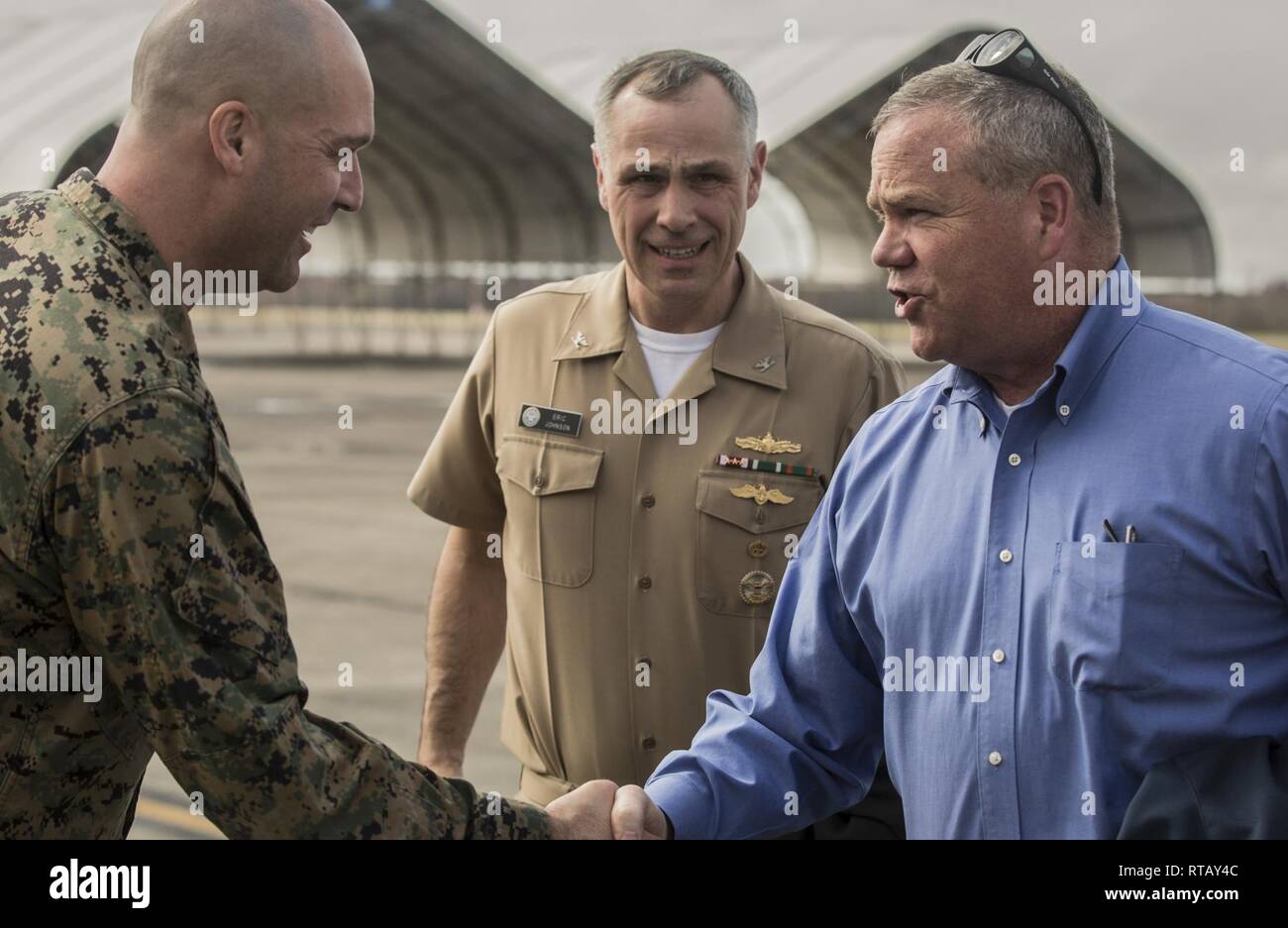 U.S Marine Col. Sean W. Maita (left) with Marine Forces Reserve ...