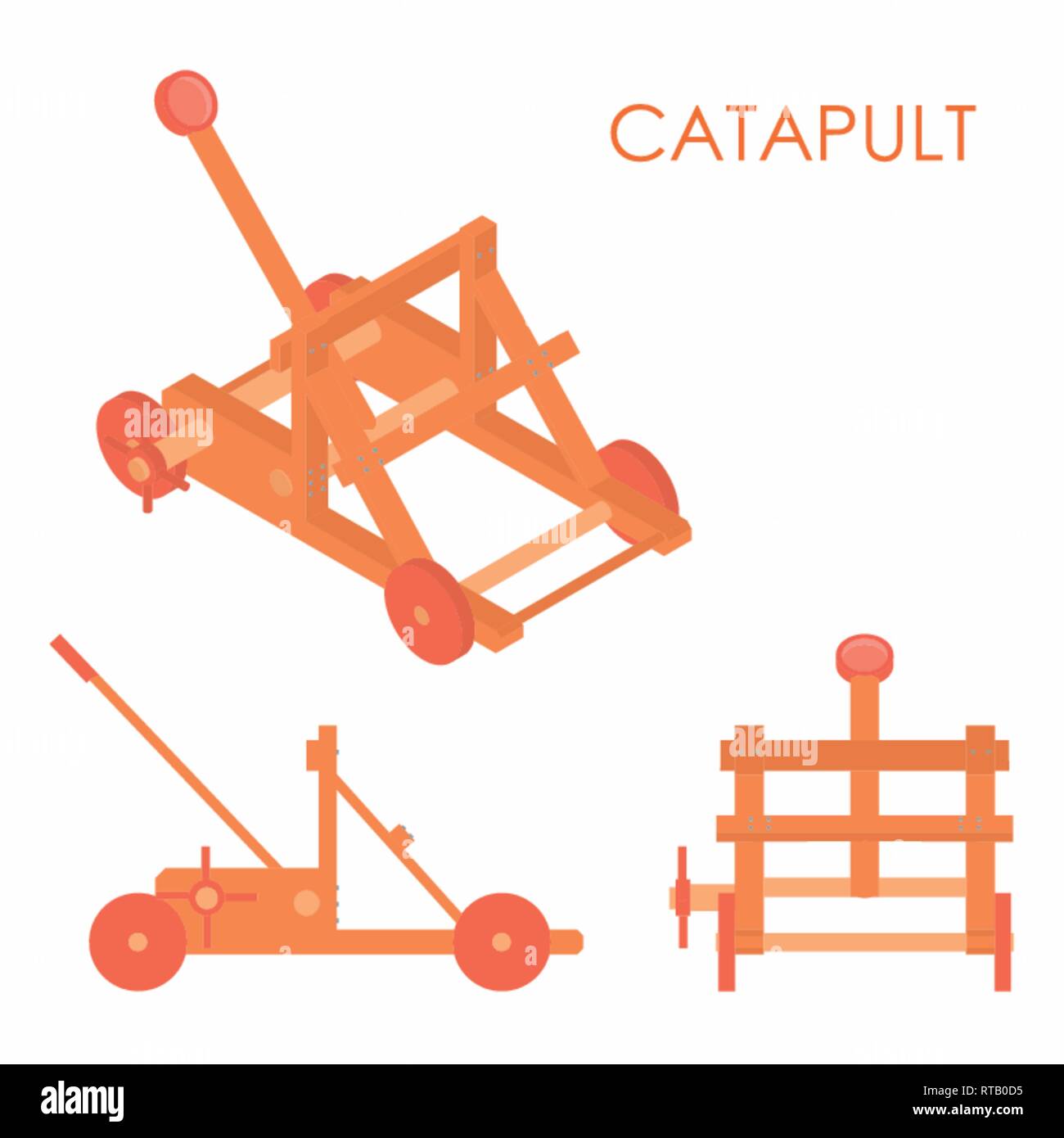 Silhouette catapult Stock Vector Images - Alamy