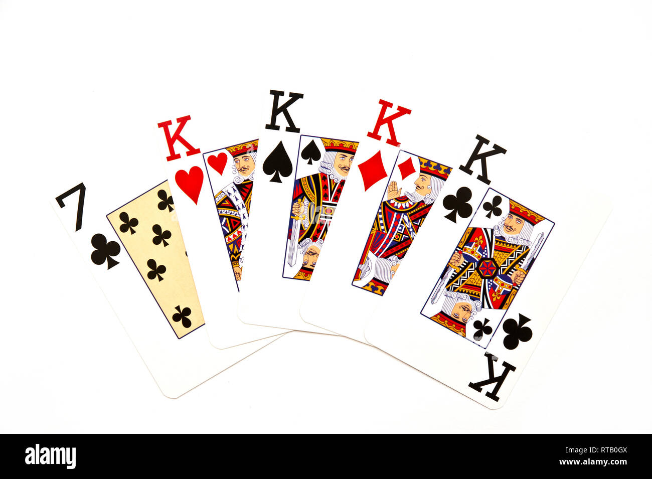 poker hand Four of a Kind Stock Photo - Alamy