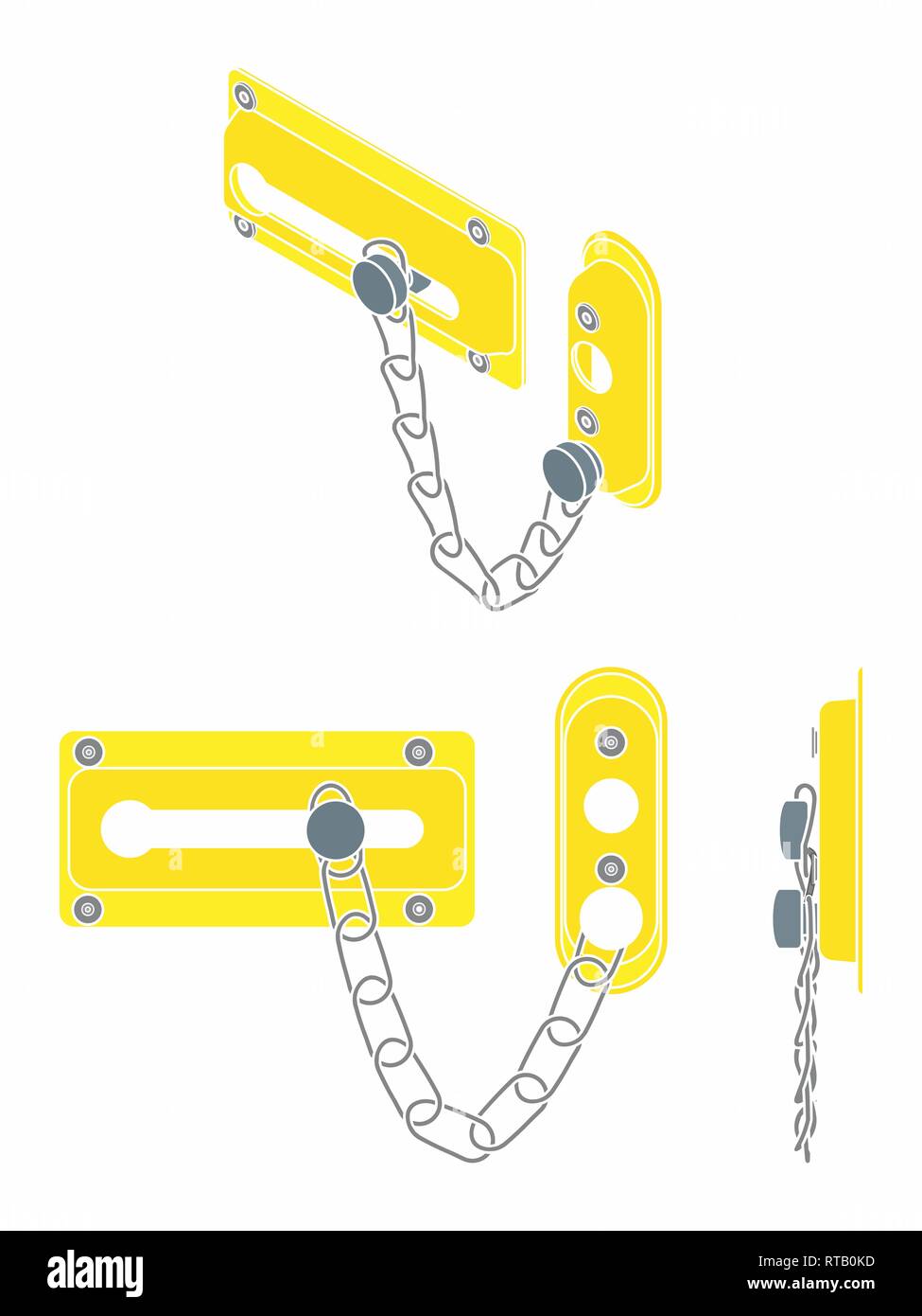 Chain door lock. Without outline Stock Vector Image & Art - Alamy