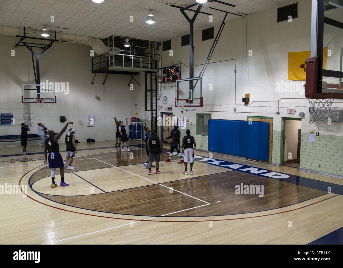 Members of the 2019 intramural basketball teams participate in a game ...
