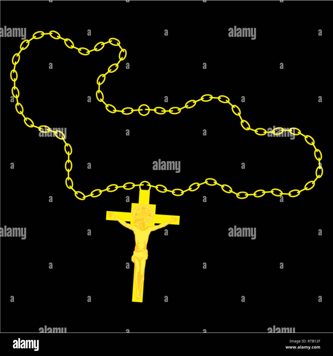 Crucifix and golden chain Stock Vector Image & Art - Alamy