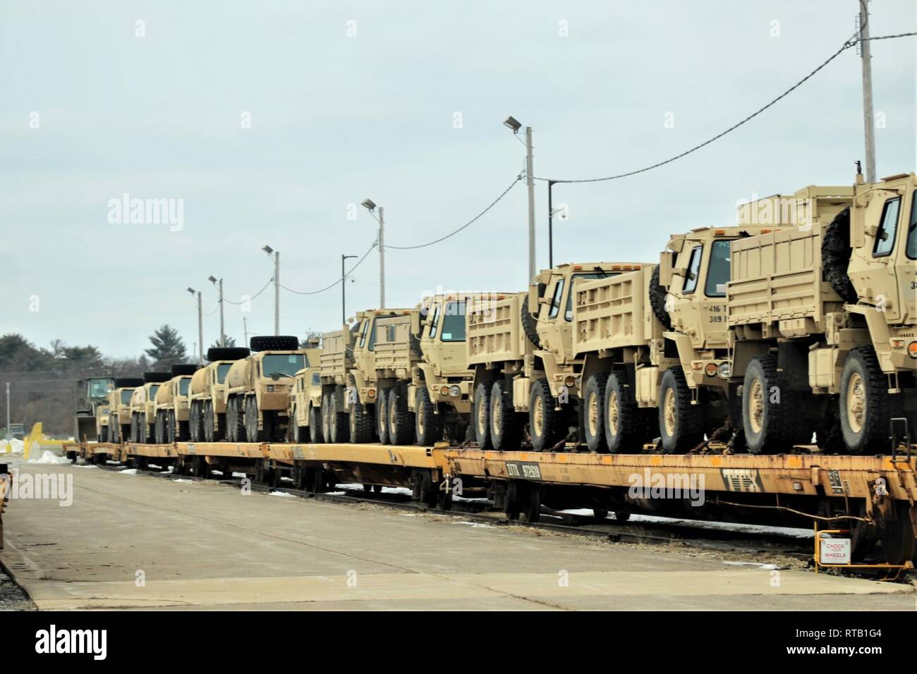 Military vehicles and equipment with the 389th Engineer Battalion is ...