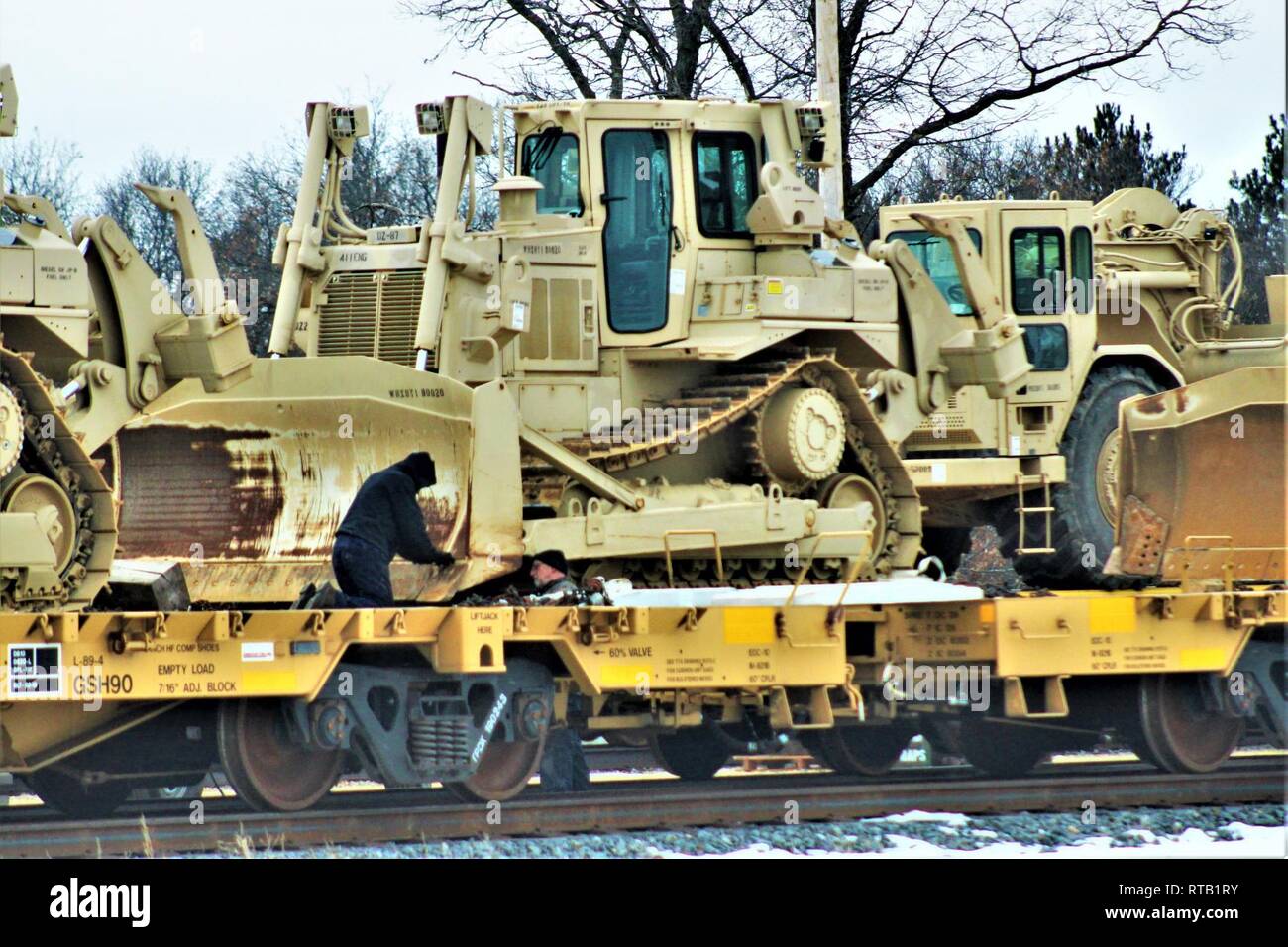 Military vehicles and equipment with the 389th Engineer Battalion is ...