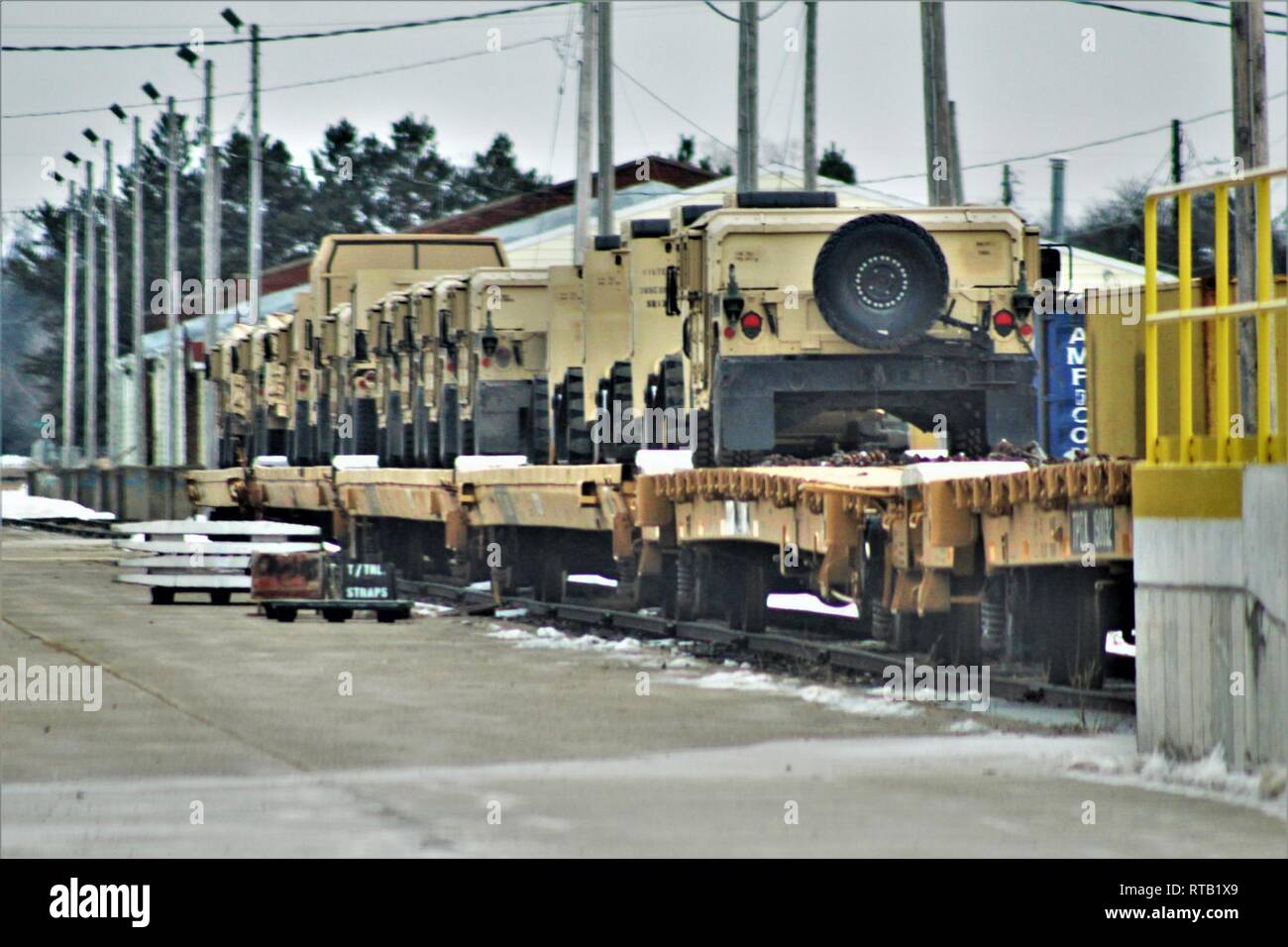 Military vehicles and equipment with the 389th Engineer Battalion is ...