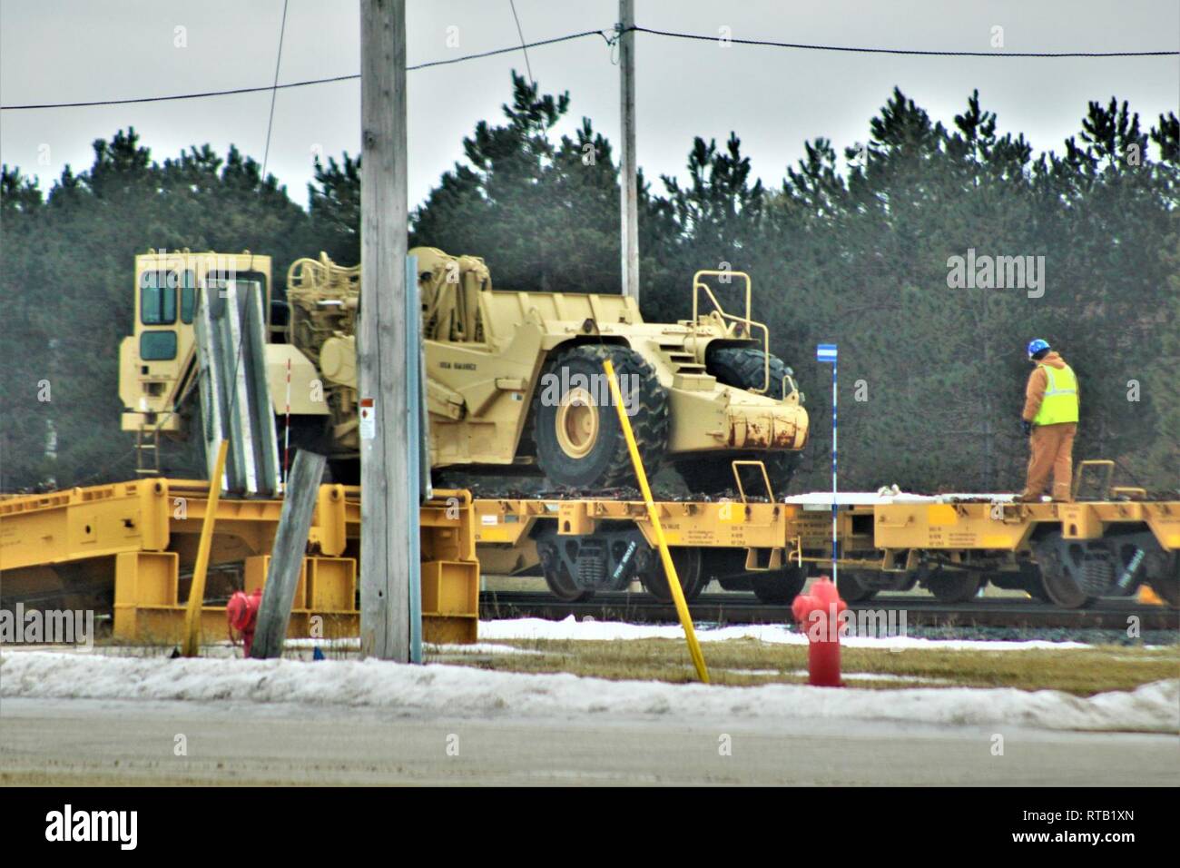 Military vehicles and equipment with the 389th Engineer Battalion is ...