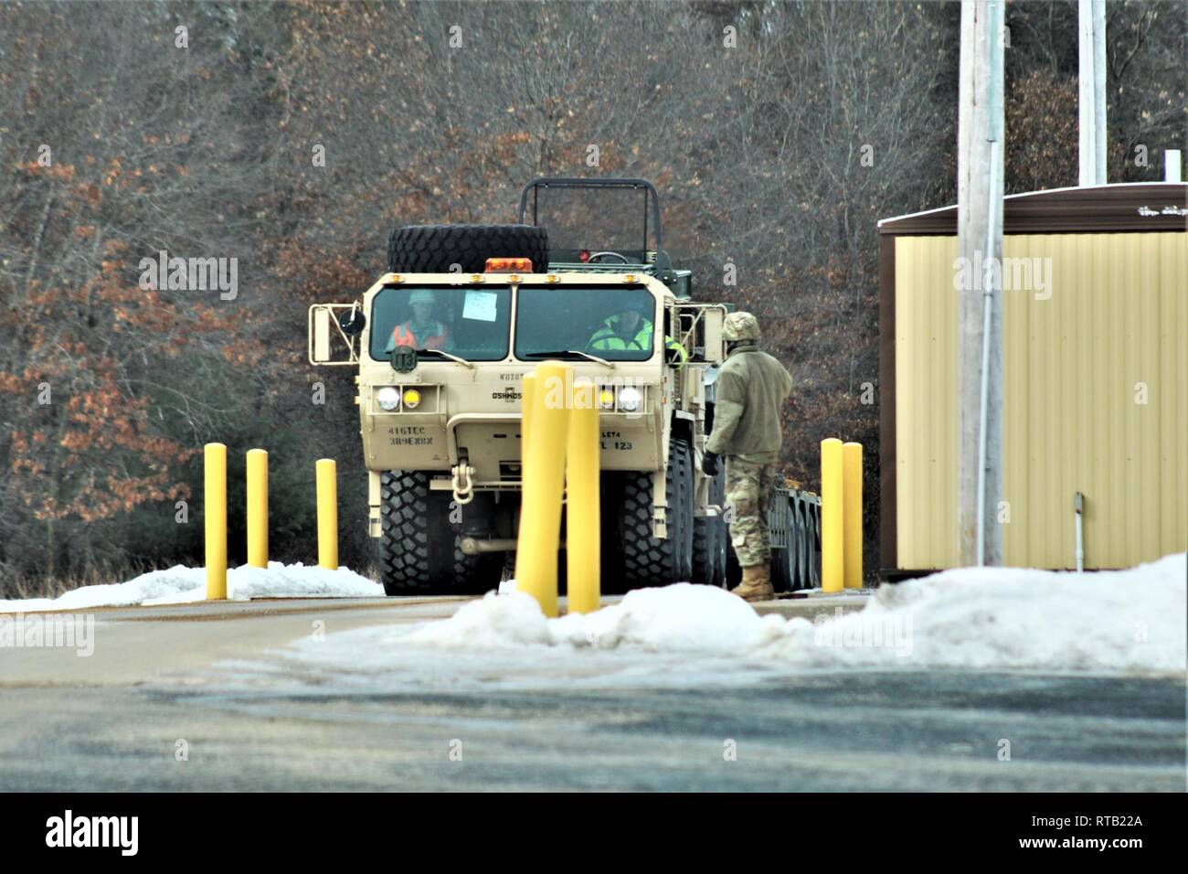 Military vehicles and equipment with the 389th Engineer Battalion are ...