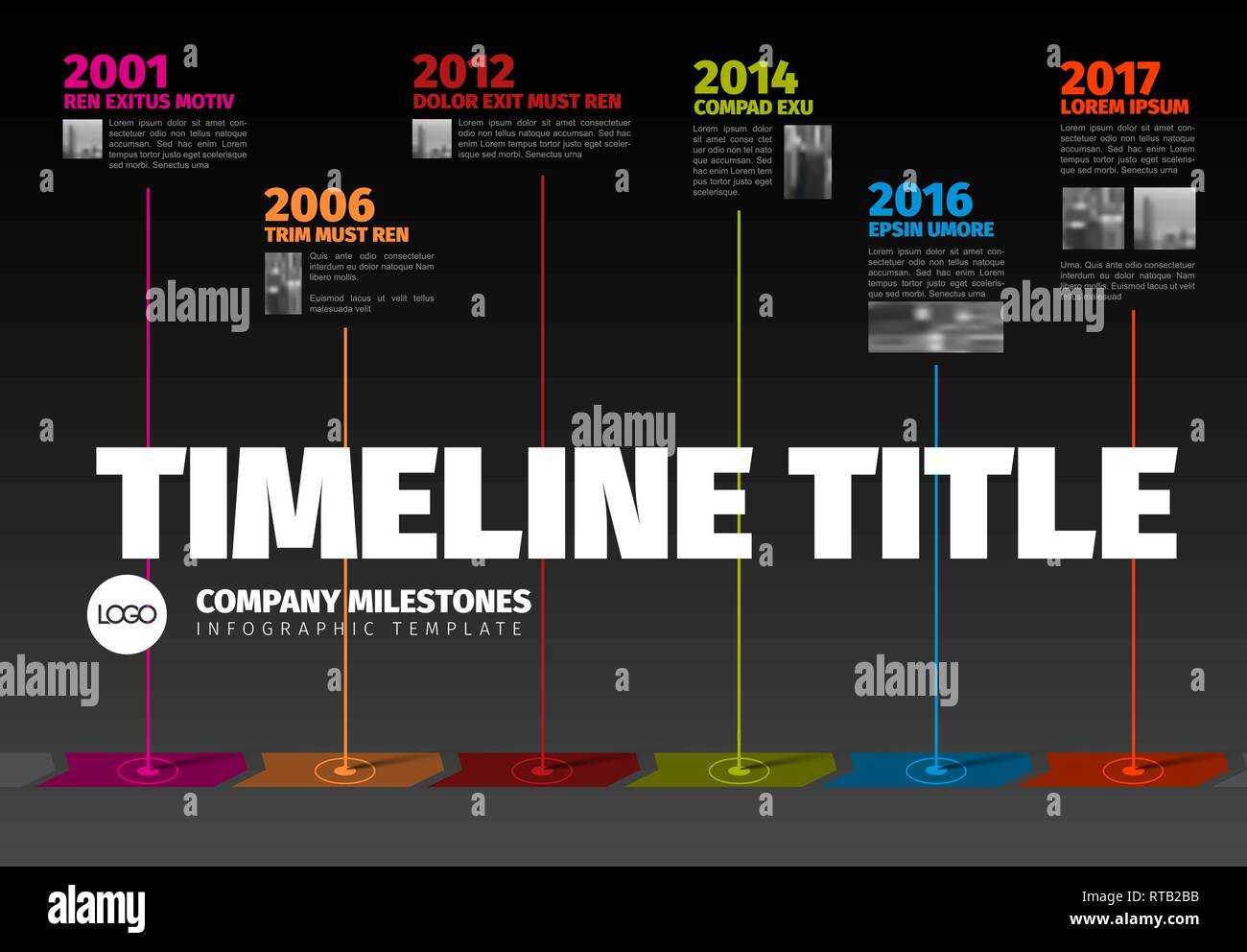 Vector Infographic Company Milestones Timeline Template with pointers ...