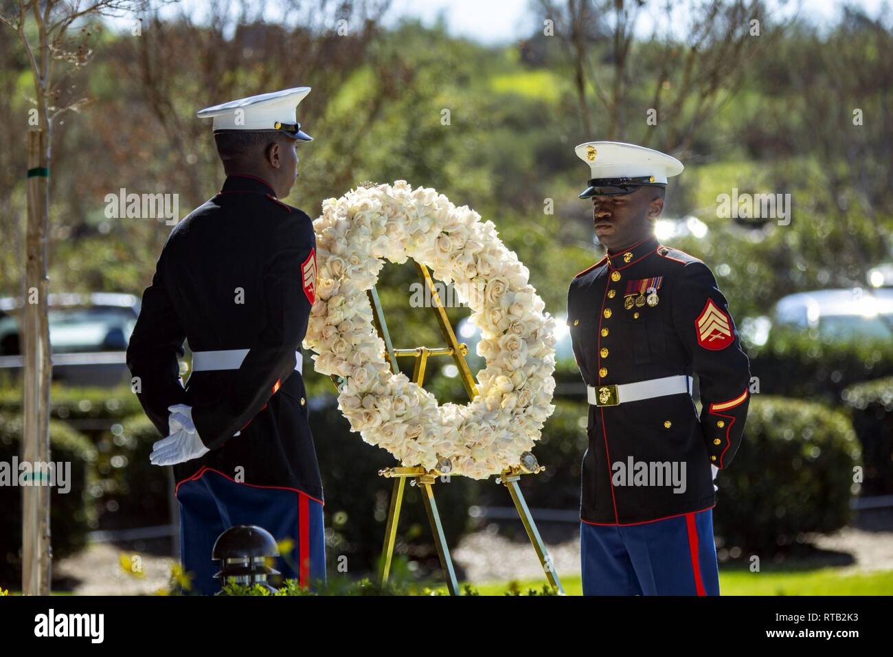 U.S. Marine Corps Sgt. Raymond Clark, left, Administration Chief ...