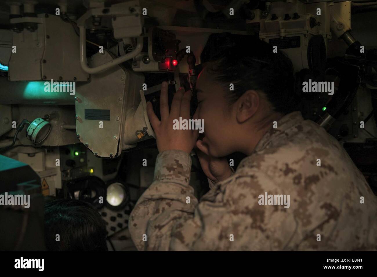 ARABIAN SEA (Feb. 6, 2019) U.S. Marine Corps Lance Cpl. Nadra Khaled ...