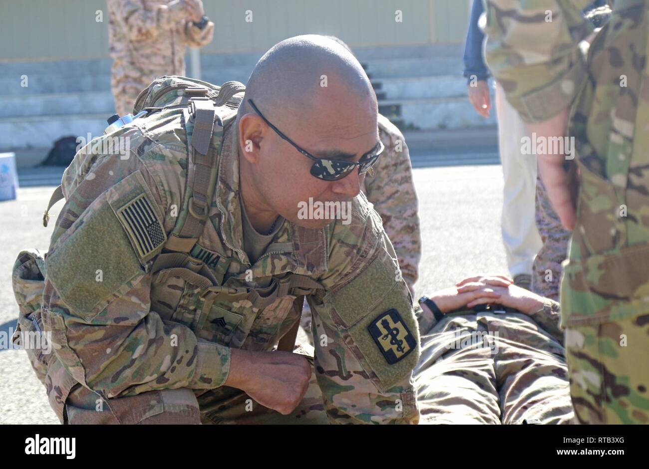 U.S. Army Sgt. Salvador Luna, 452d Combat Support Hospital, prepares to ...