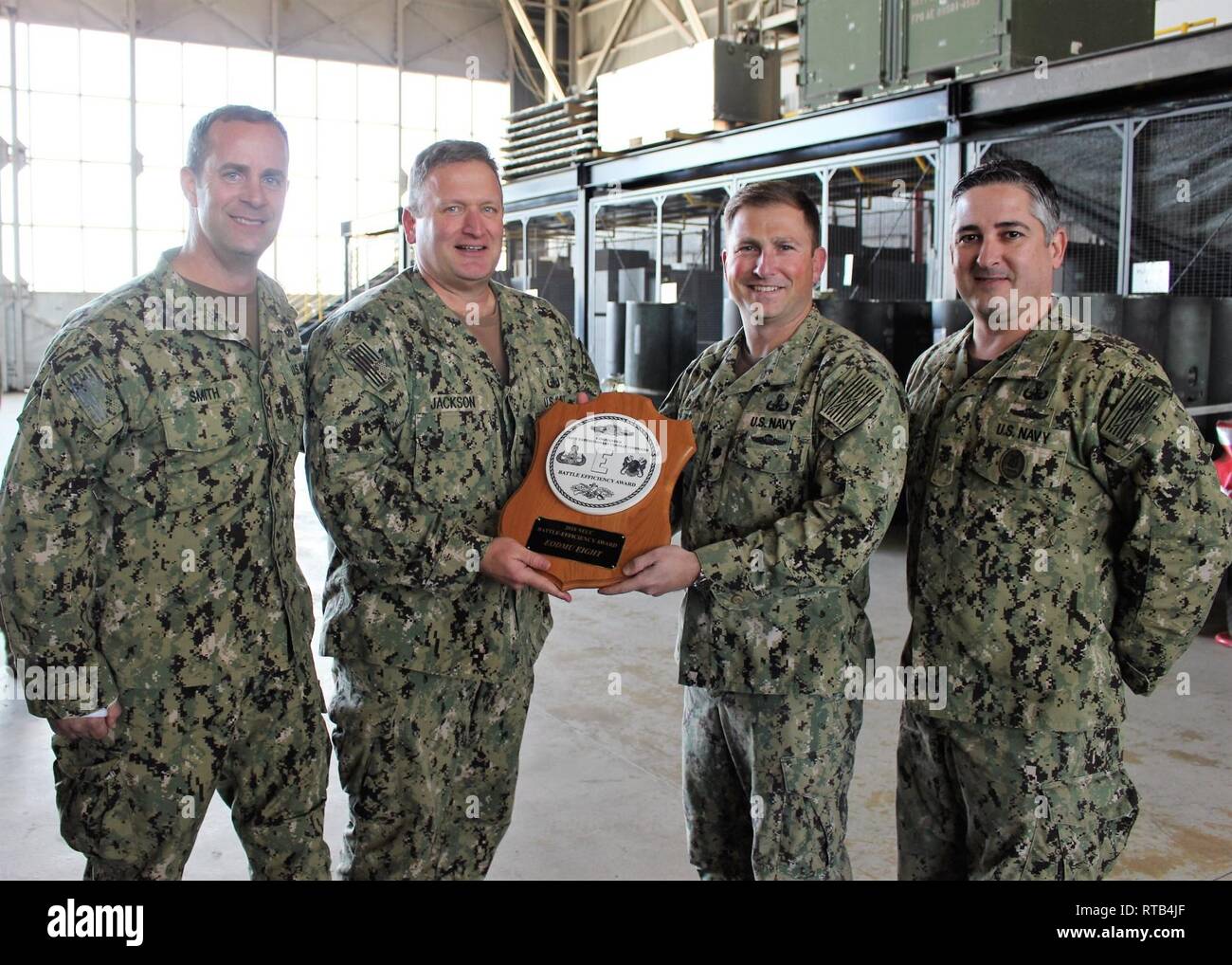 NAVAL STATION ROTA, Spain (Feb. 6, 2019) Capt. Josh Jackson, center ...