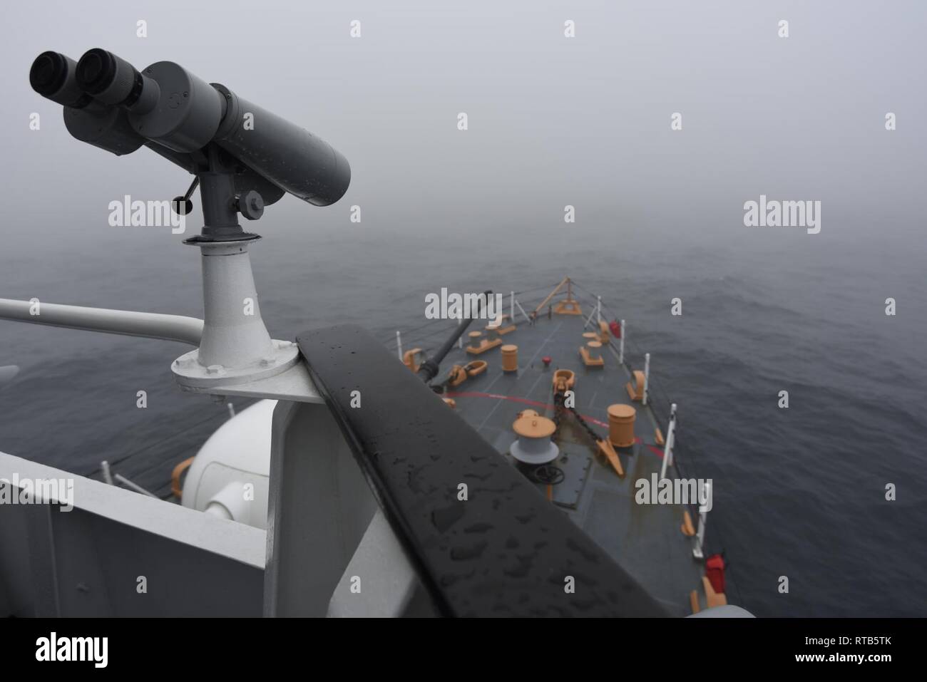 Coast Guard Cutter Seneca operates in reduced visibility as heavy fog ...