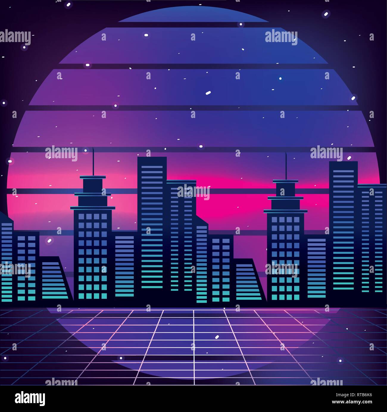 graphic city and geometric sun background Stock Vector Image & Art - Alamy