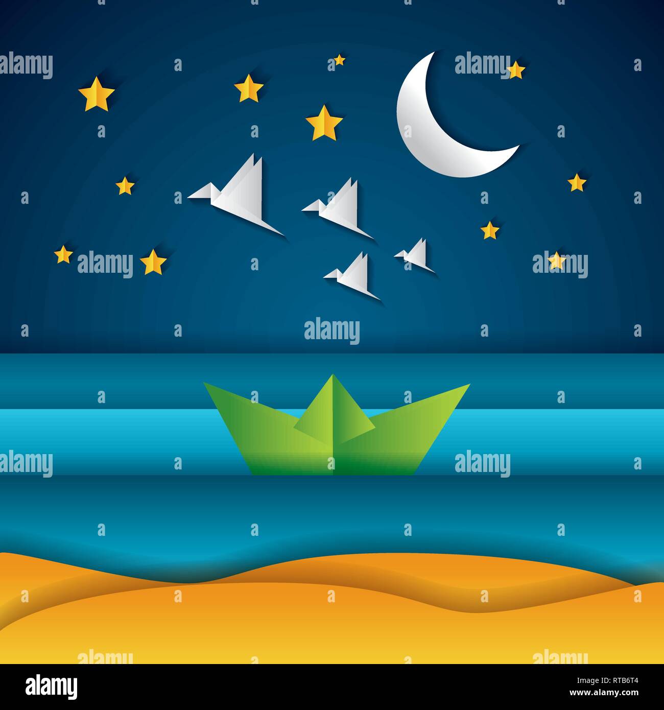 paper origami landscape Stock Vector Image & Art - Alamy