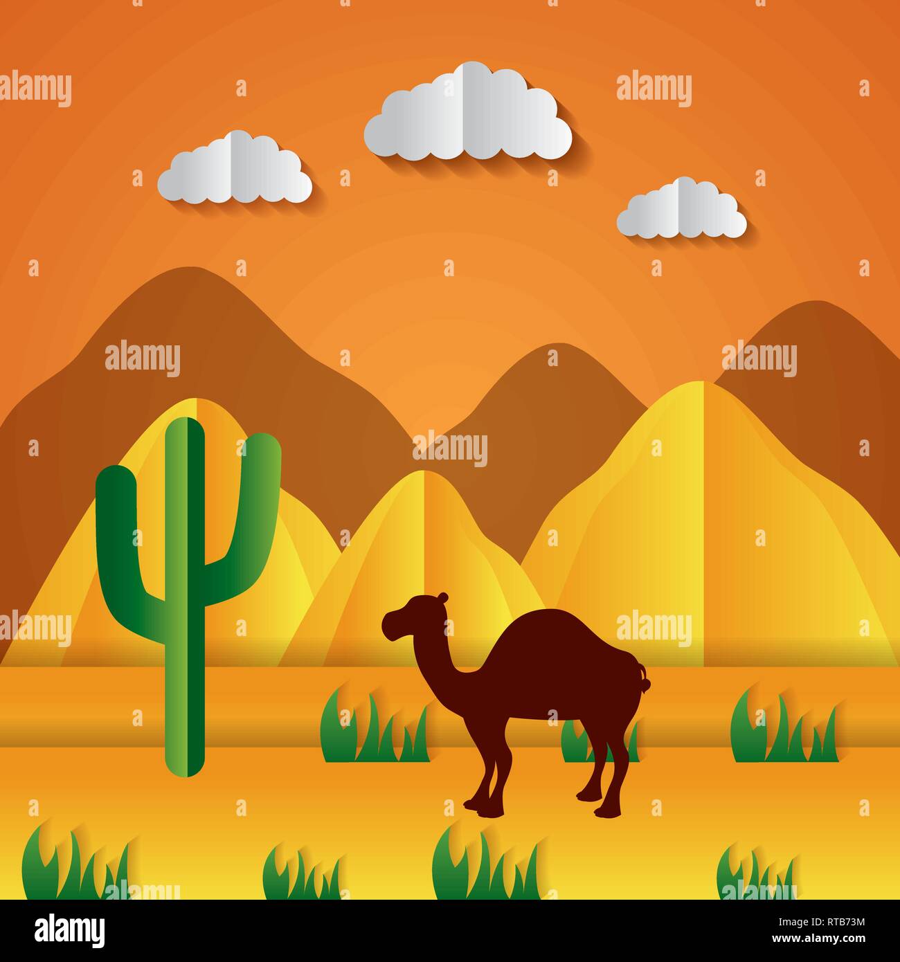paper origami landscape Stock Vector Image & Art - Alamy